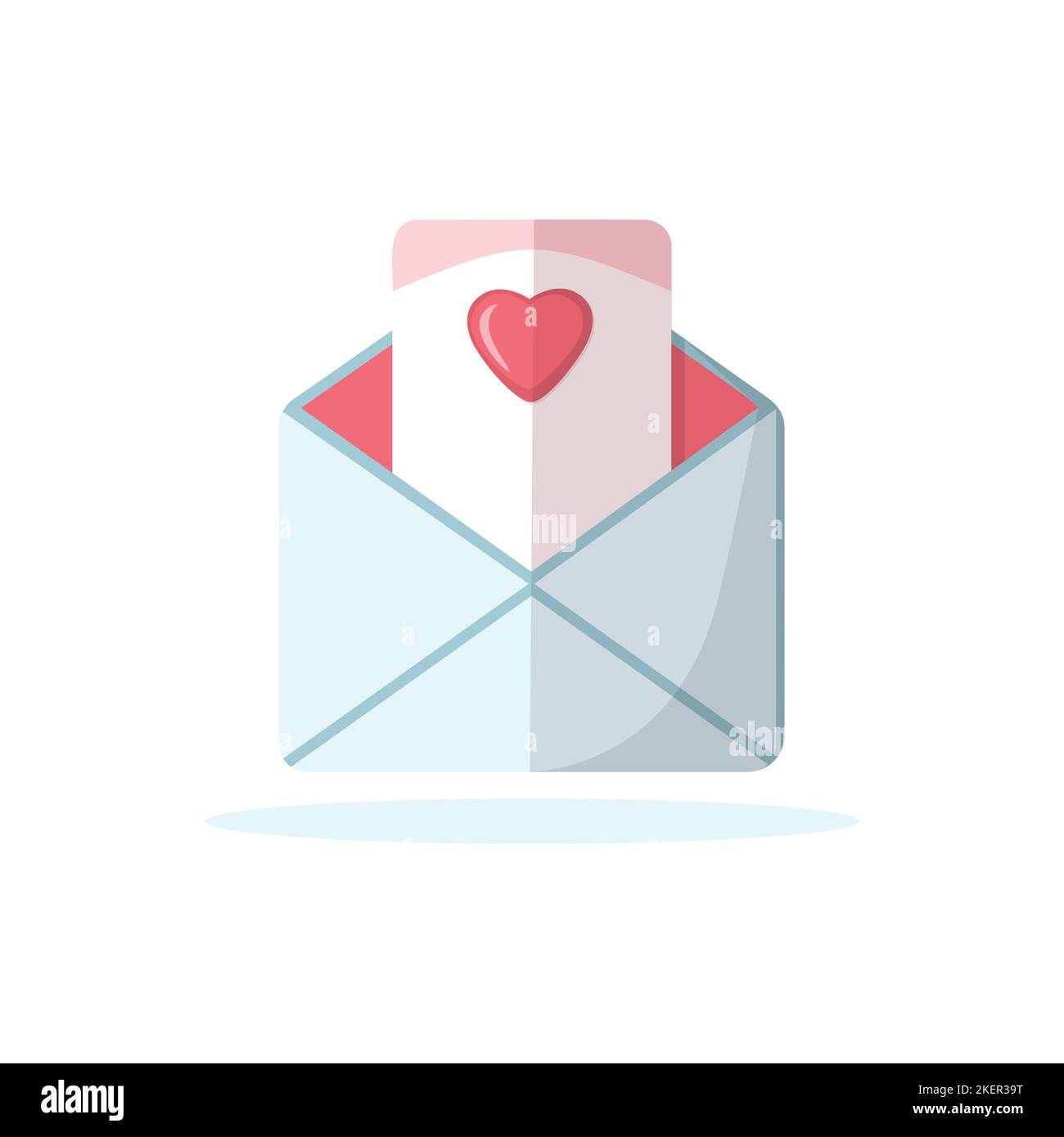 Open envelope icon with love message. Valentine day mail. Vector ...