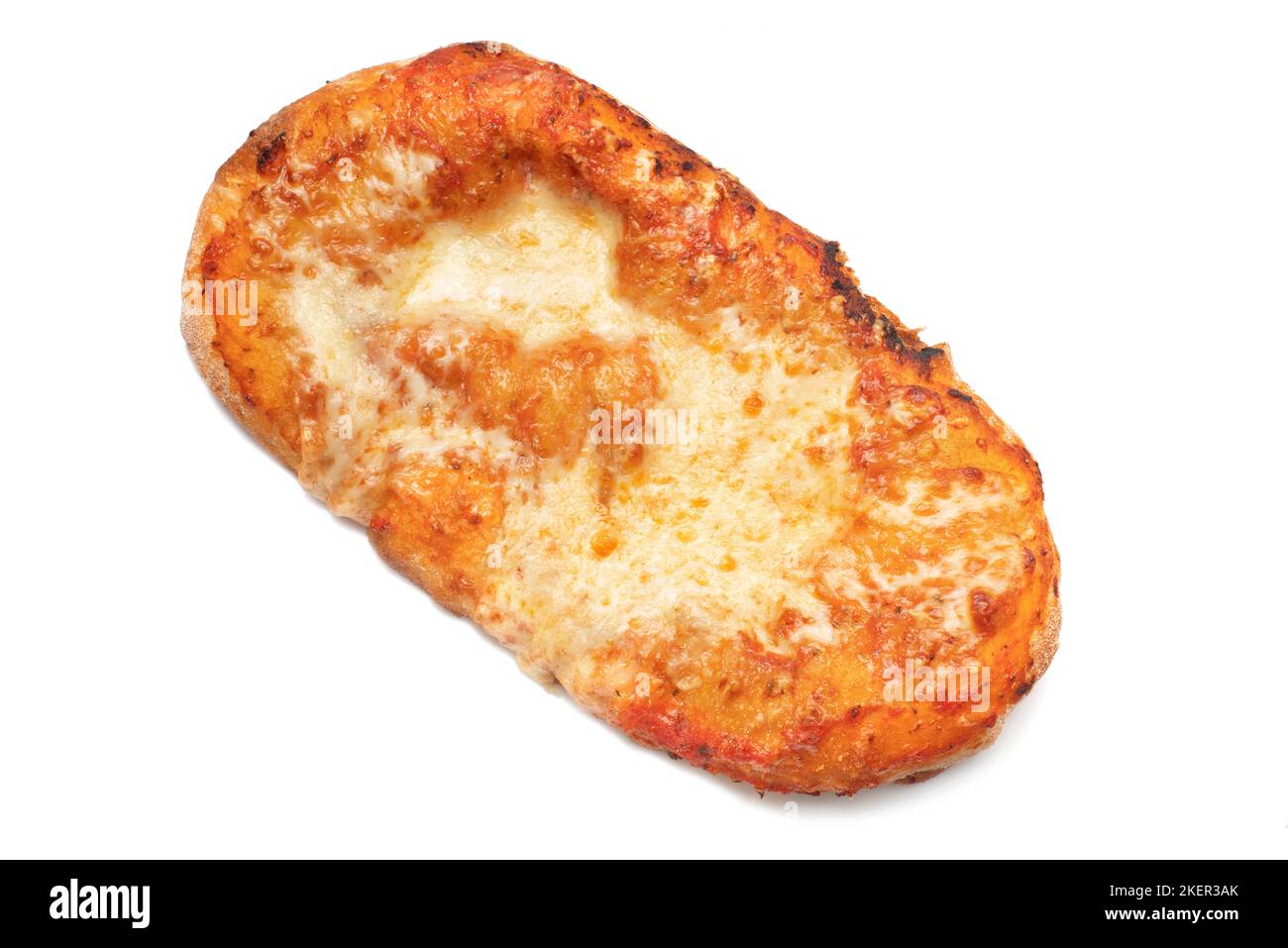 Fresh baked focaccia or pizza with tomato and cheese in pizzeria close ...