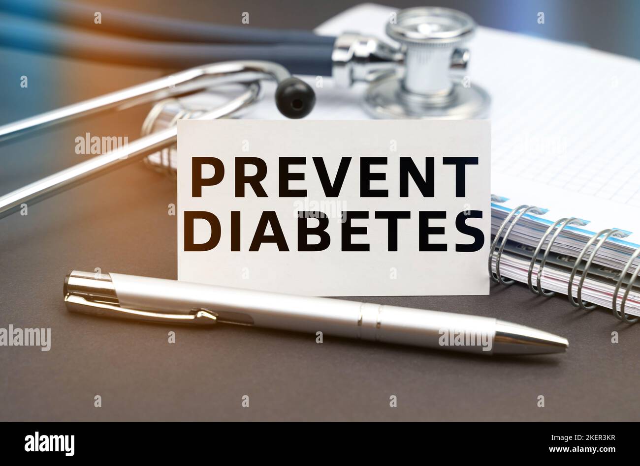 Medicine concept. On the table is a diary, a stethoscope and a business ...