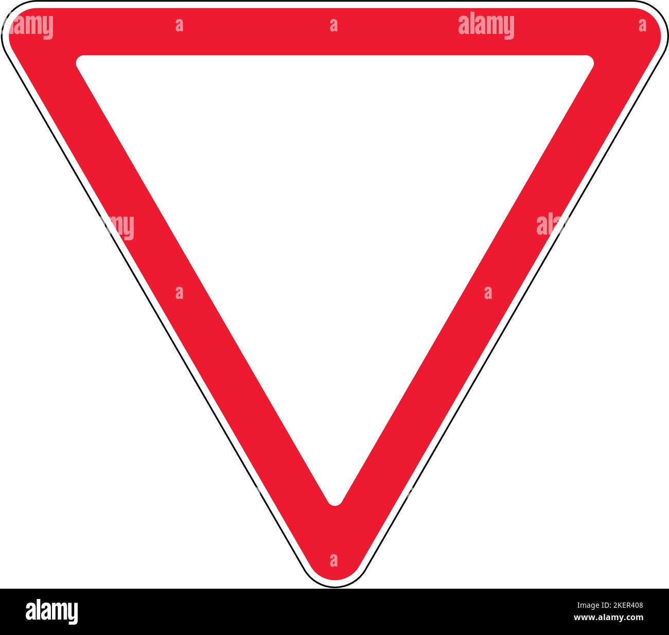 Illustration of Triangle Warning Sign. Priority of Traffic Sign. Give ...