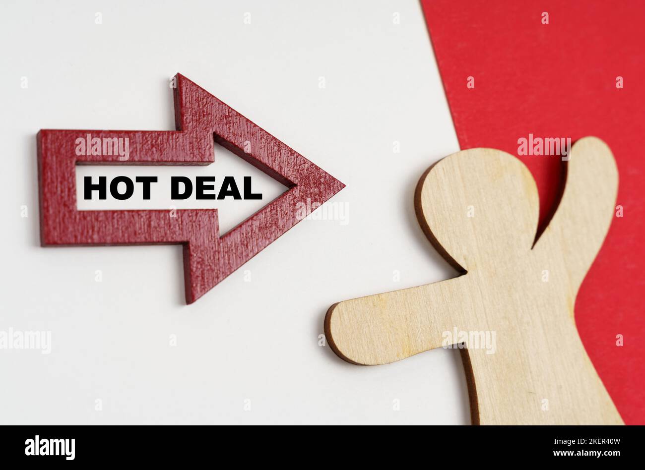 Economy and business concept. On a red-white surface, a human figure ...