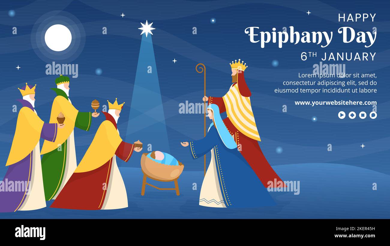 Happy Epiphany Day Video Channel Flat Cartoon Hand Drawn Templates ...