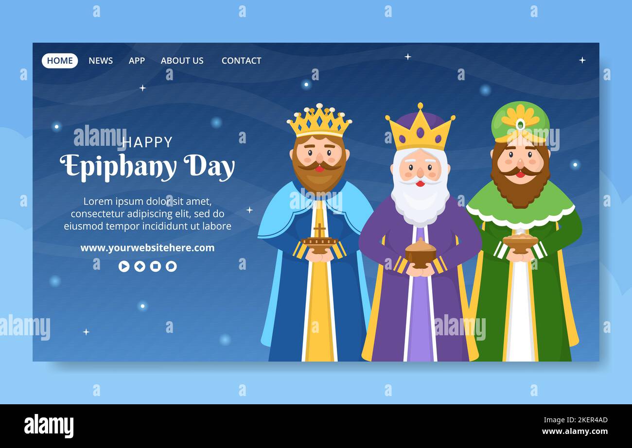 Happy Epiphany Day Social Media Landing Page Cartoon Hand Drawn ...
