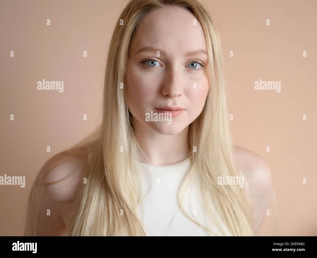 Portrait of young woman without retouch - natural beauty Stock Photo ...