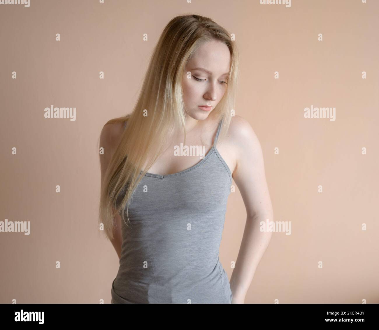 Portrait of young woman without retouch - natural beauty Stock Photo ...