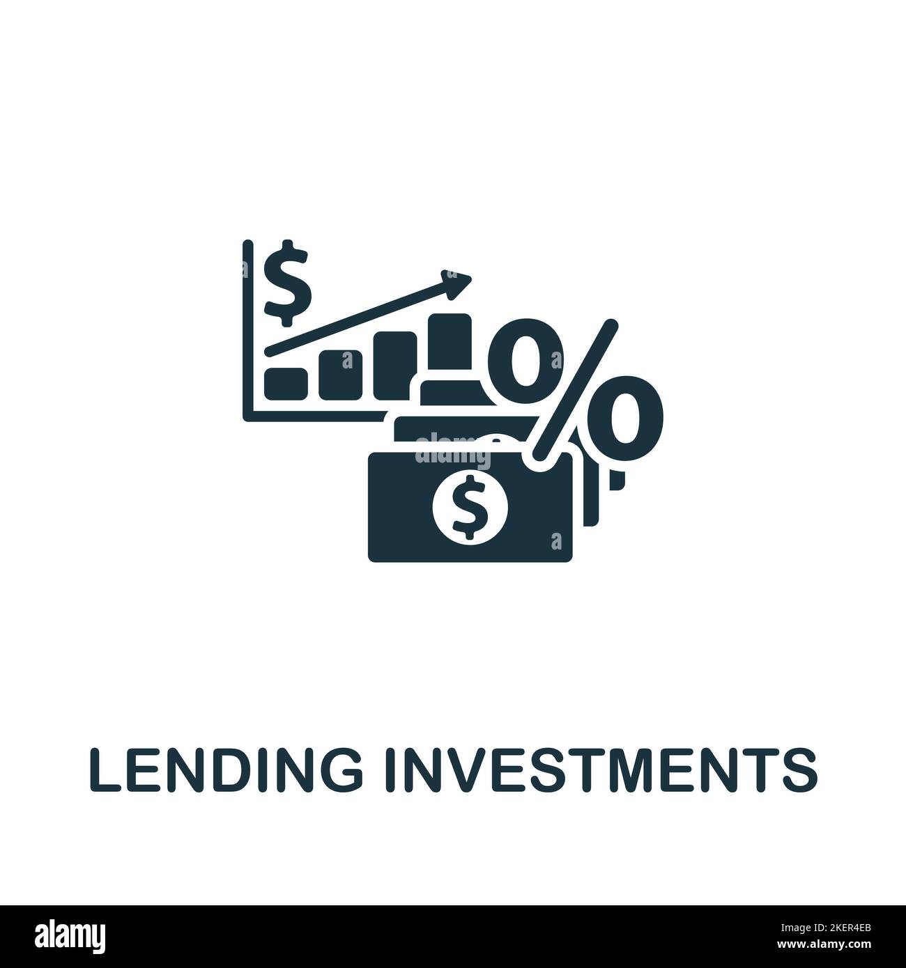 Lending Investments icon. Monochrome simple Investments icon for ...