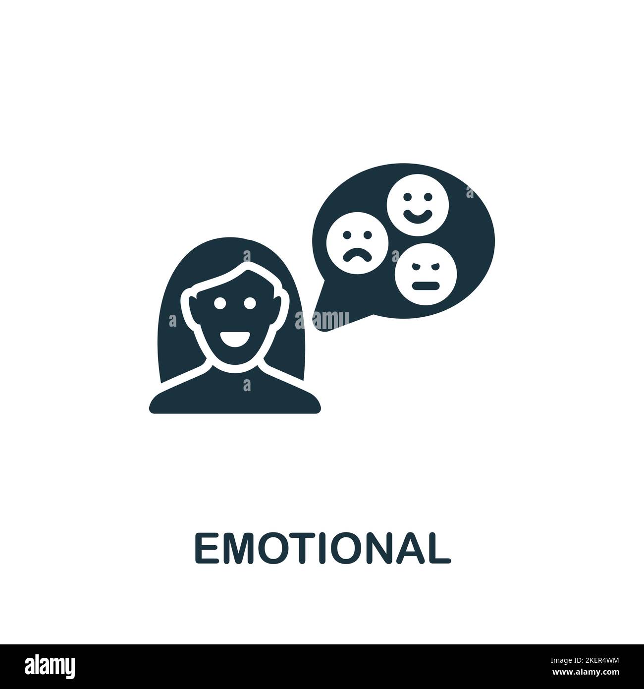 Emotional icon. Monochrome simple Life Skills icon for templates, web ...