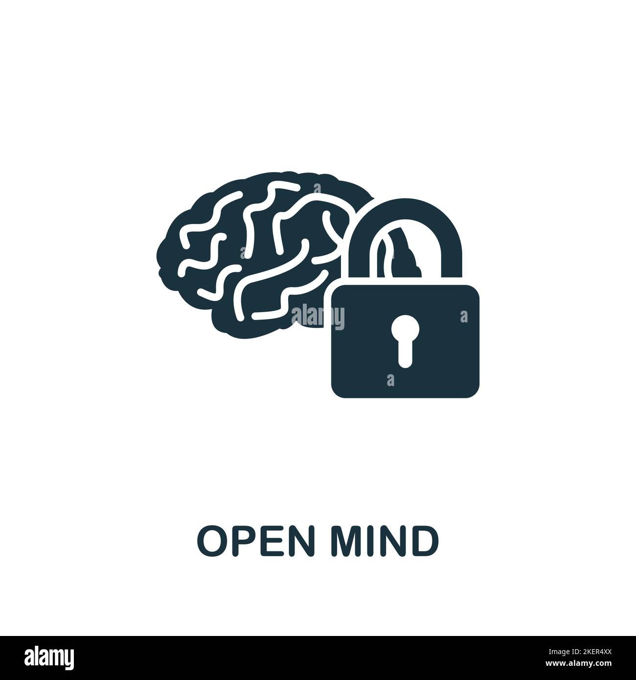 Open Mind icon. Monochrome simple Life Skills icon for templates, web ...