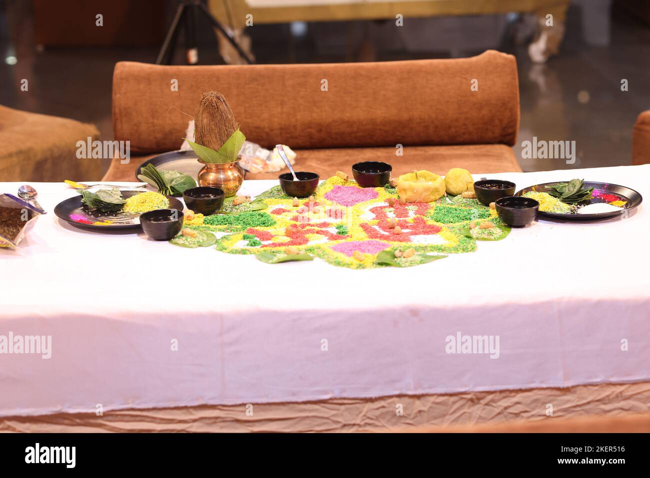 Navgrah Pooja, Traditional Indian wedding ceremony. Items for pooja ...