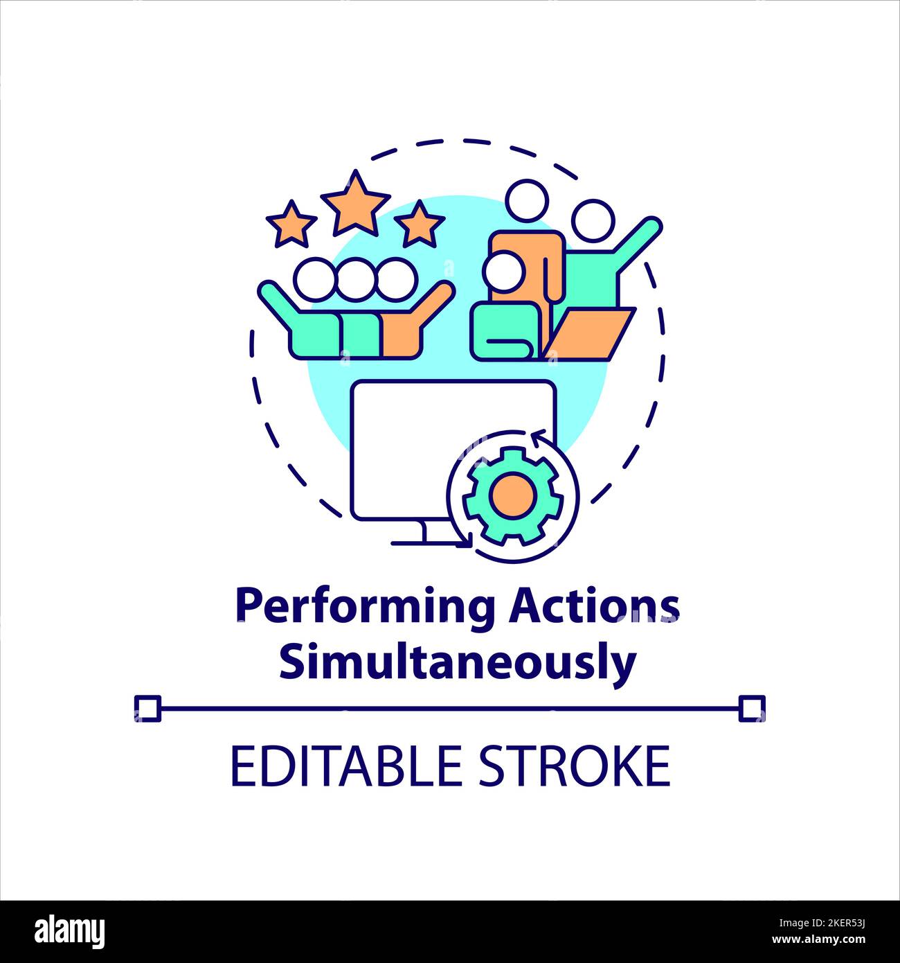 Performing actions simultaneously concept icon Stock Vector Image & Art ...