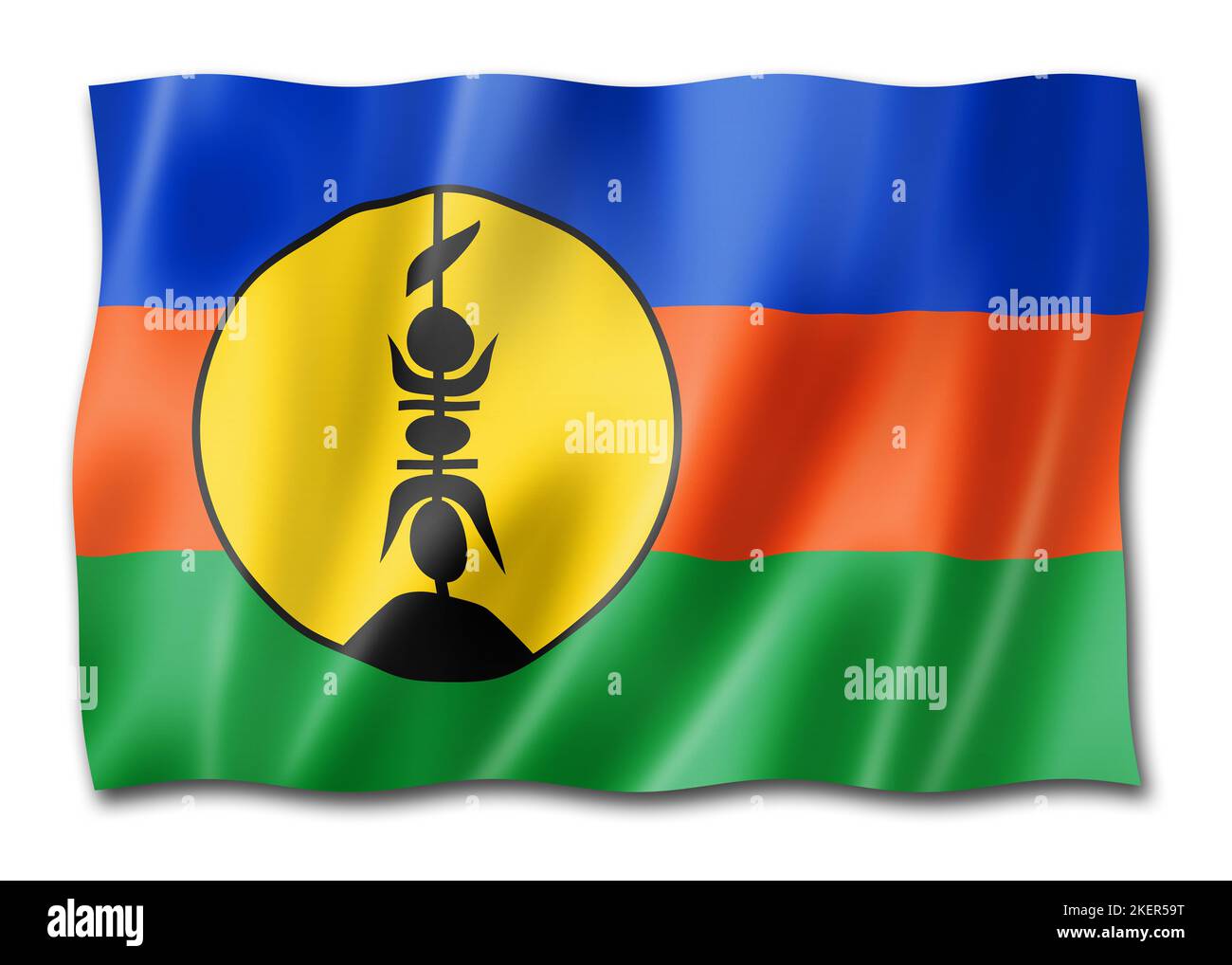 FLNKS Kanak ethnic flag, New Caledonia. 3D illustration Stock Photo - Alamy
