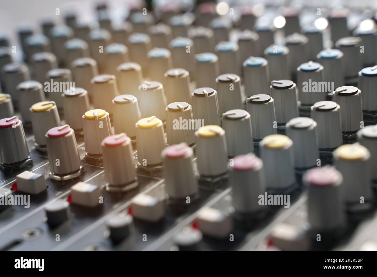 Musical equipment. Music console controls on a white background Stock ...