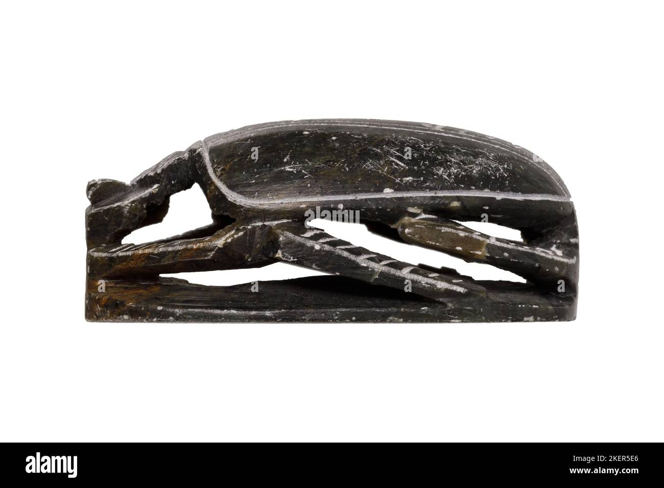 egyptian stone scarab with hieroglyphs isolated on white Stock Photo ...