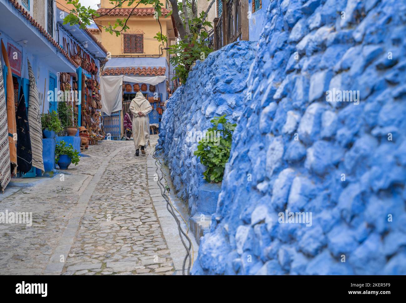 A Street in Blue Chefchaouen City, Morocco Stock Photo - Alamy
