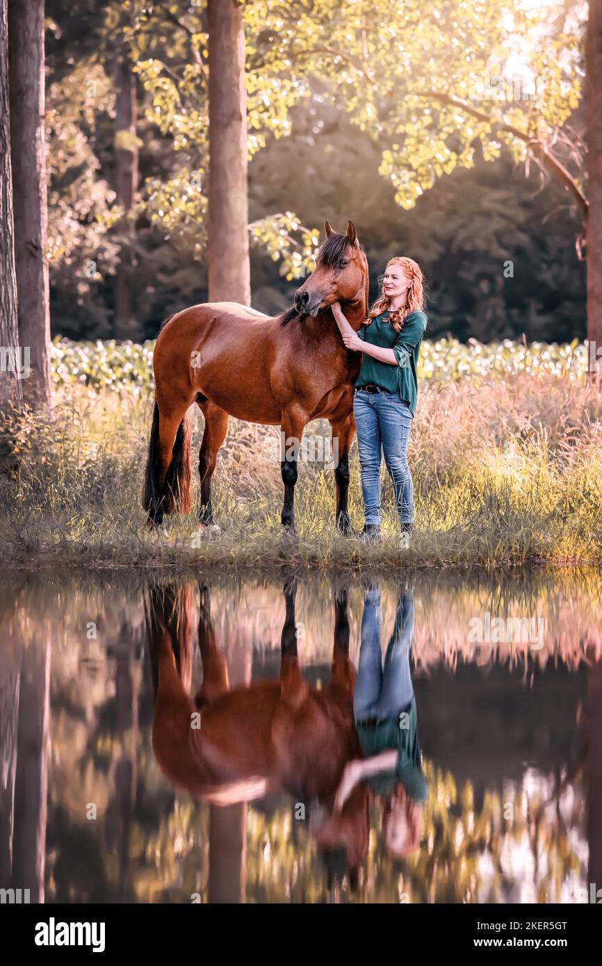 woman with horse Stock Photo - Alamy