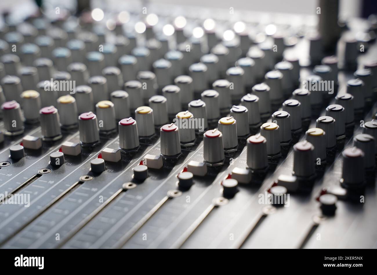 Musical equipment. Music console controls on a white background Stock ...