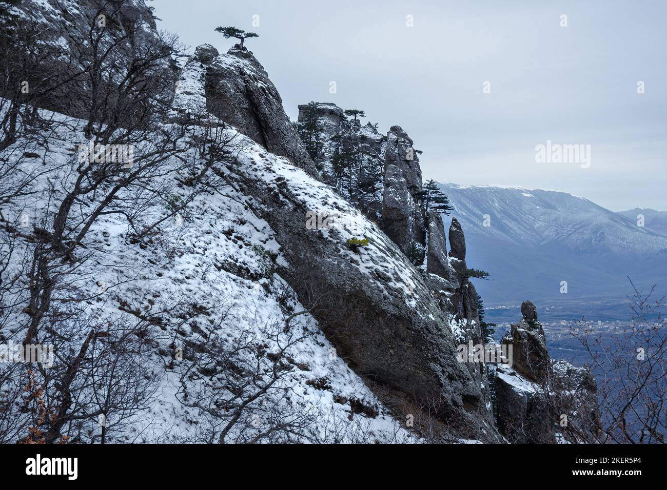 Bizarre mountain ranges of the Valley of Ghosts on Mount Demerdzhi in ...
