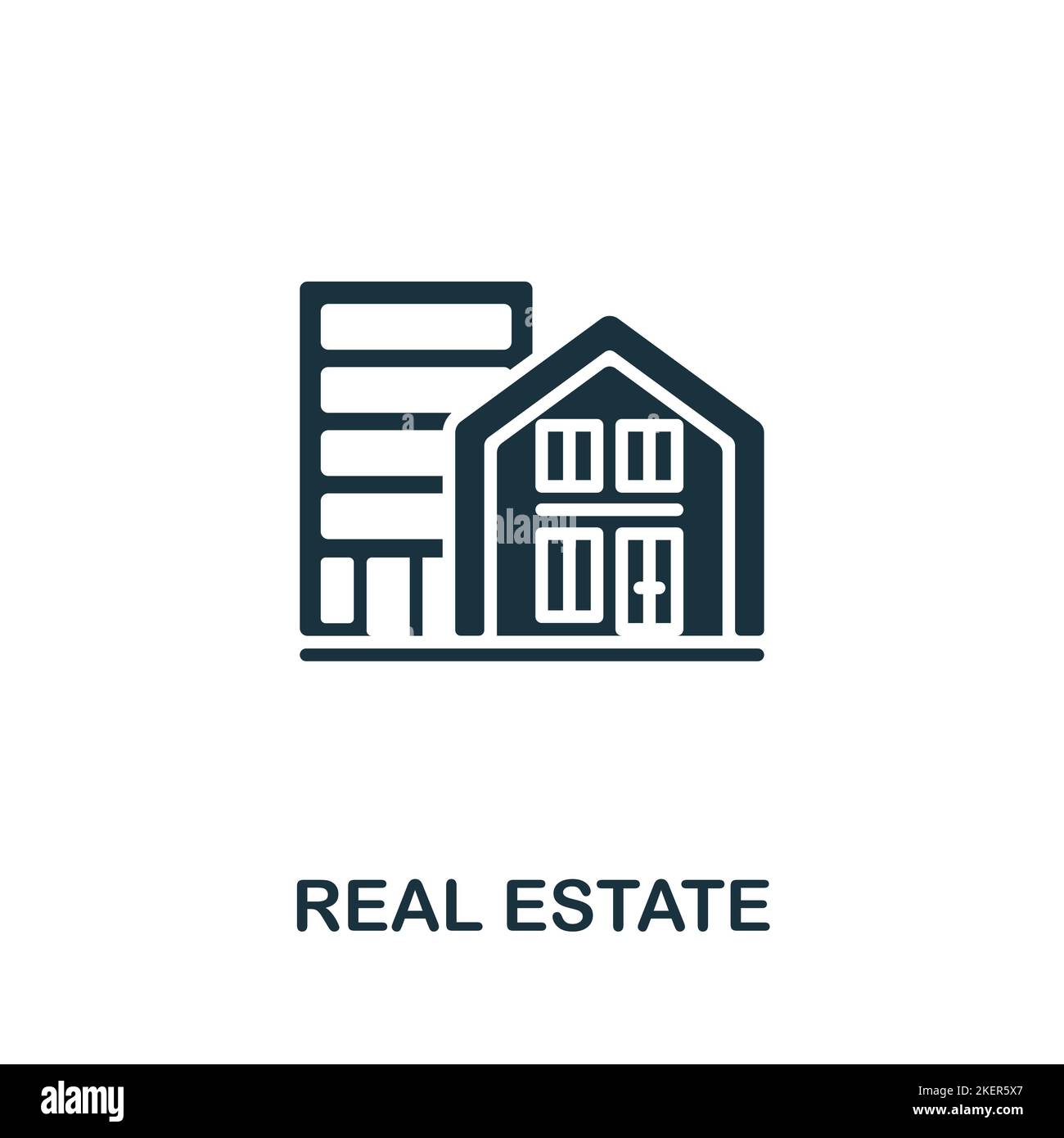 Real Estate icon. Simple line element investments symbol for templates ...
