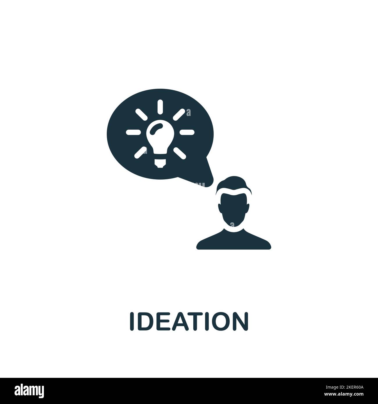 Ideation icon. Simple line element life skills symbol for templates ...