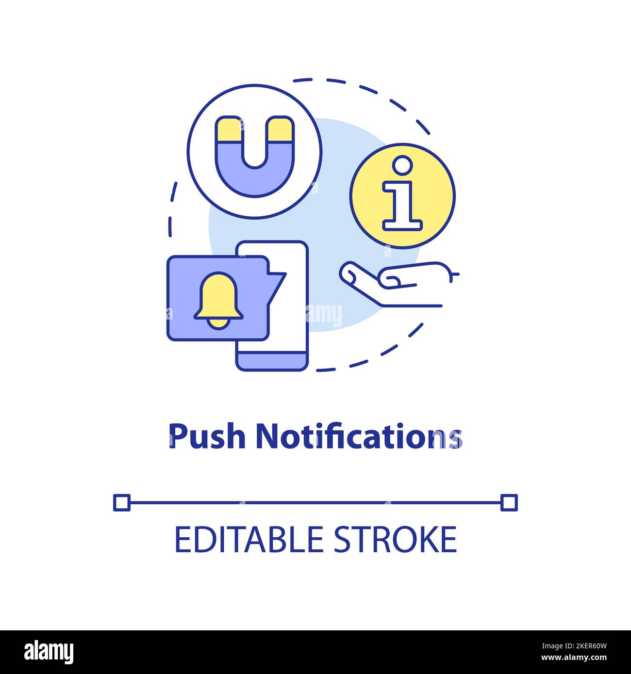 Push notifications concept icon Stock Vector Image & Art - Alamy