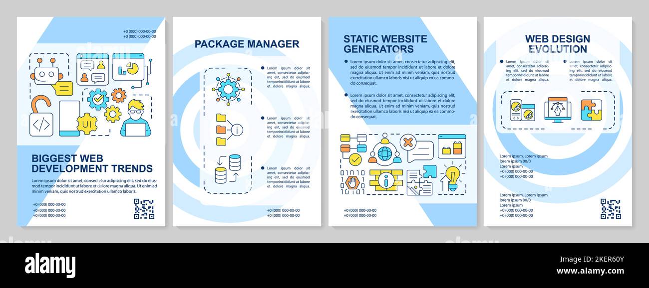 Top digital technology trends blue brochure template Stock Vector Image ...