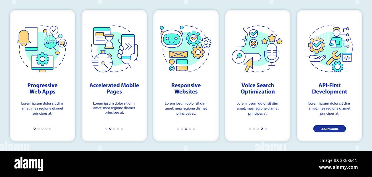 Web development trends onboarding mobile app screen Stock Vector Image & Art - Alamy