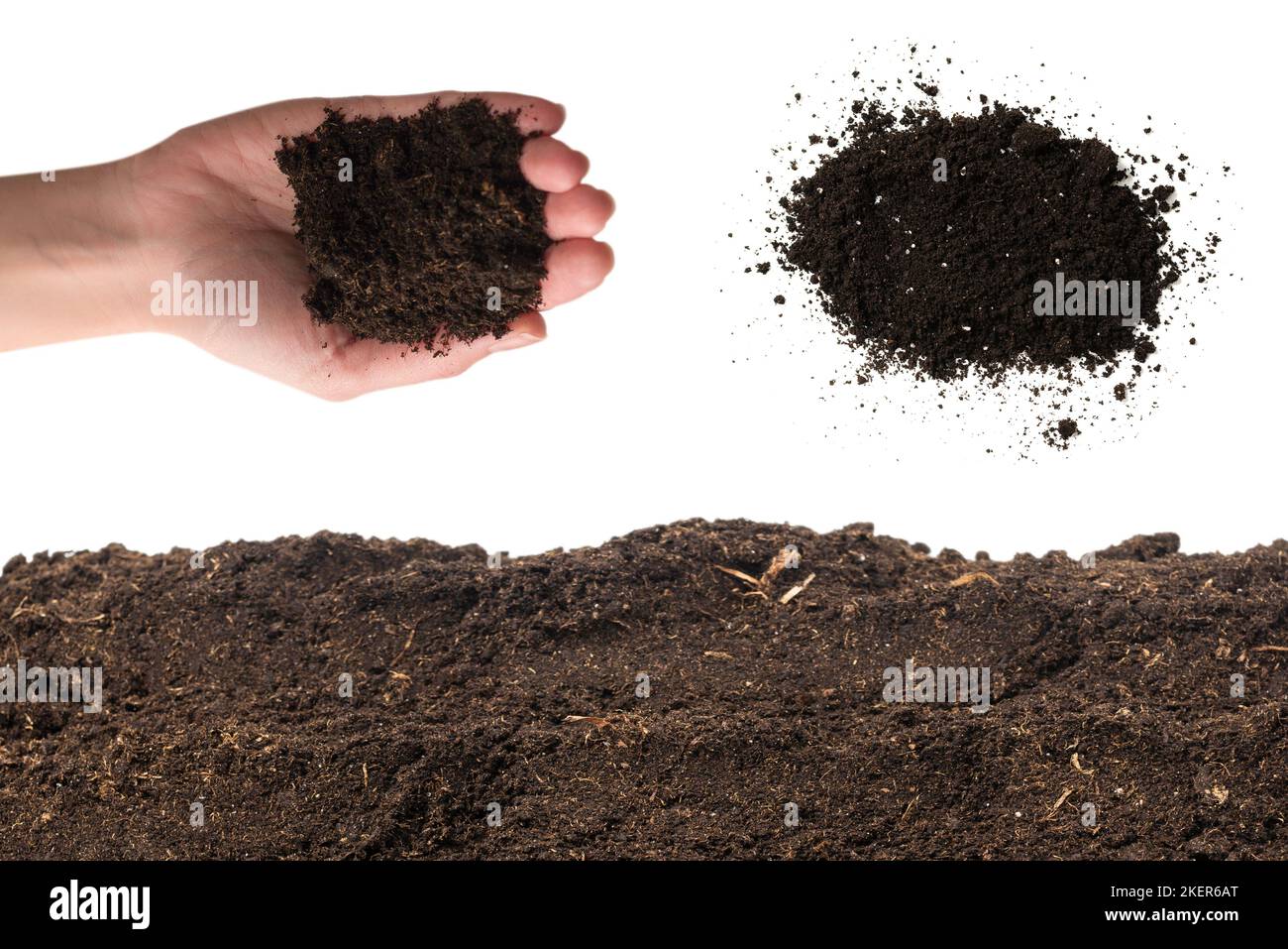 Soil for plant isolated on white background. Soil pattern Stock Photo ...