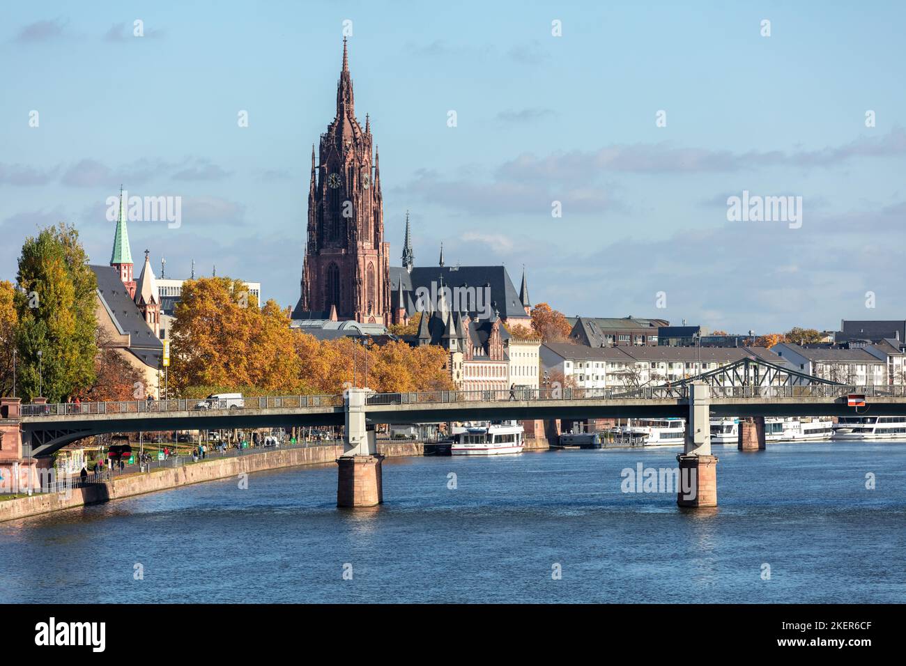 Frankfurt with Rhein river and wonderful bridges Stock Photo - Alamy