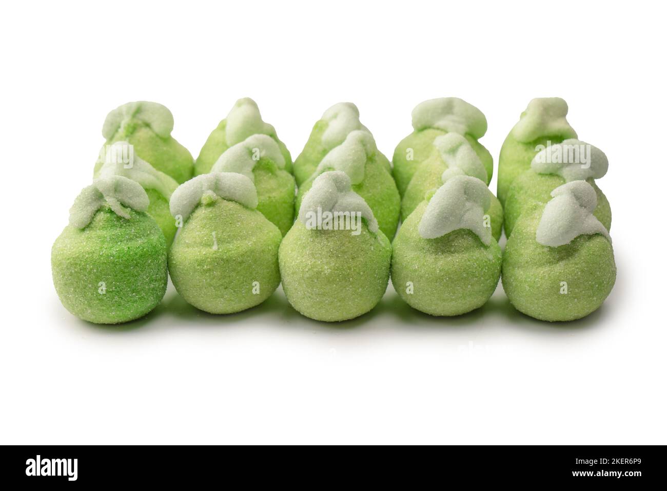 Green marshmallow candy isolated on a white background Stock Photo - Alamy