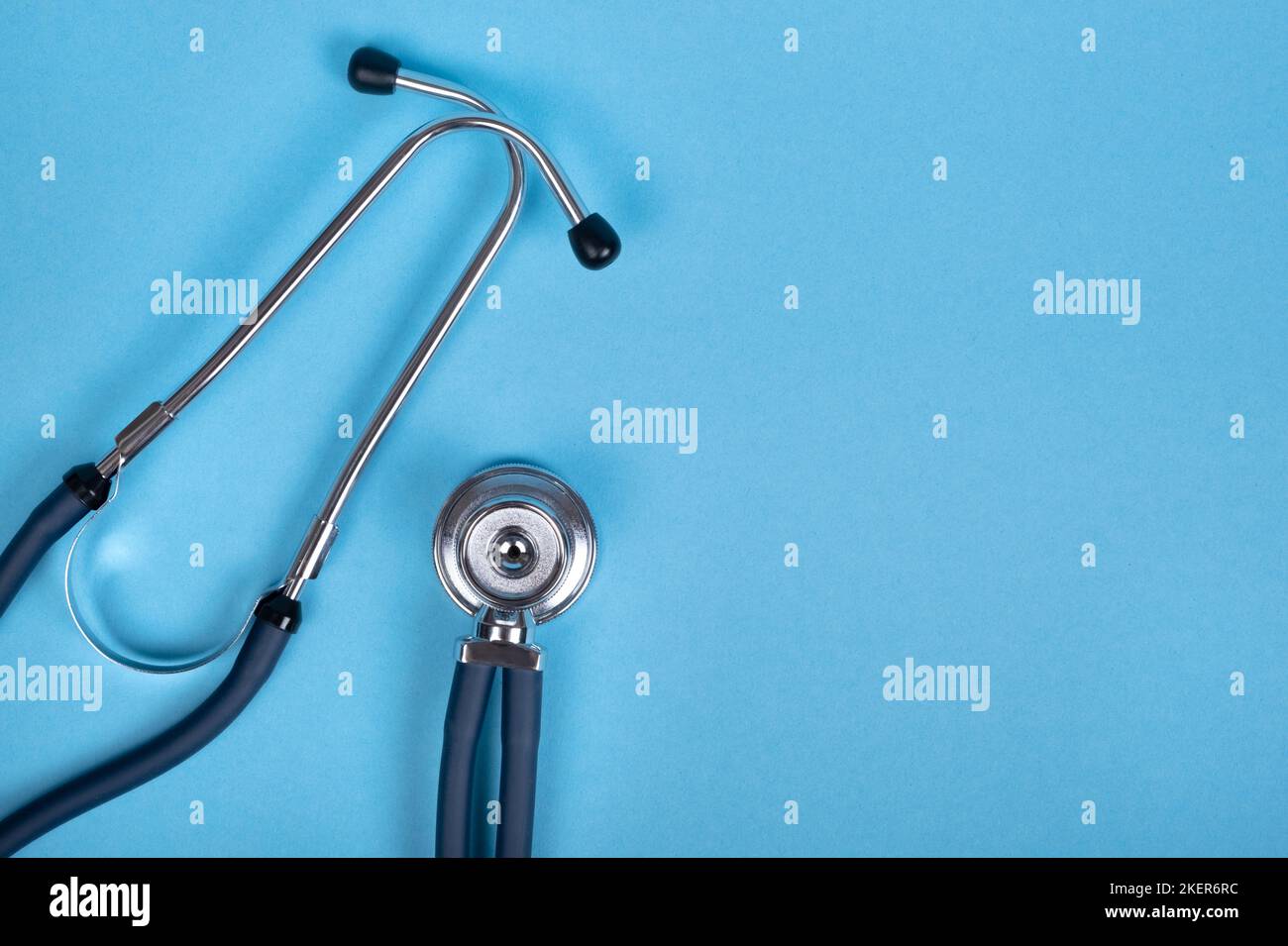 Stethoscope on a light blue background. Close-up. Health care and ...