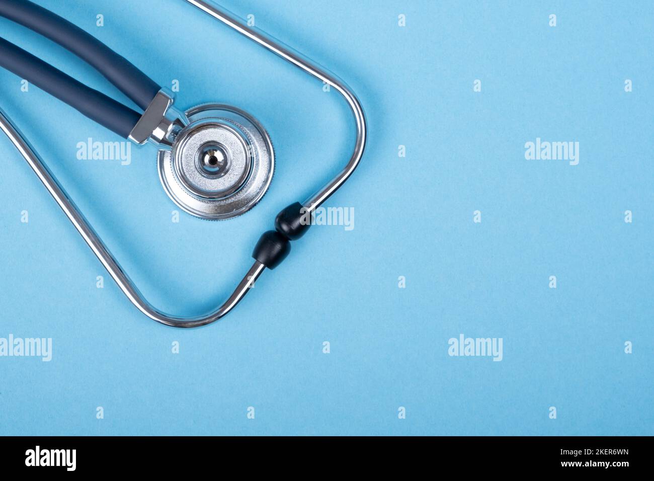 Stethoscope on a light blue background. Close-up. Health care and ...