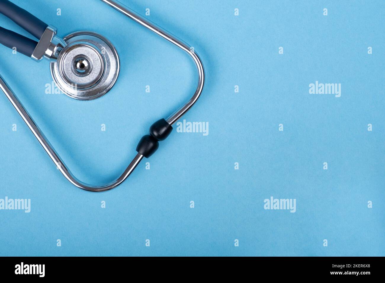 Stethoscope on a light blue background. Close-up. Health care and ...
