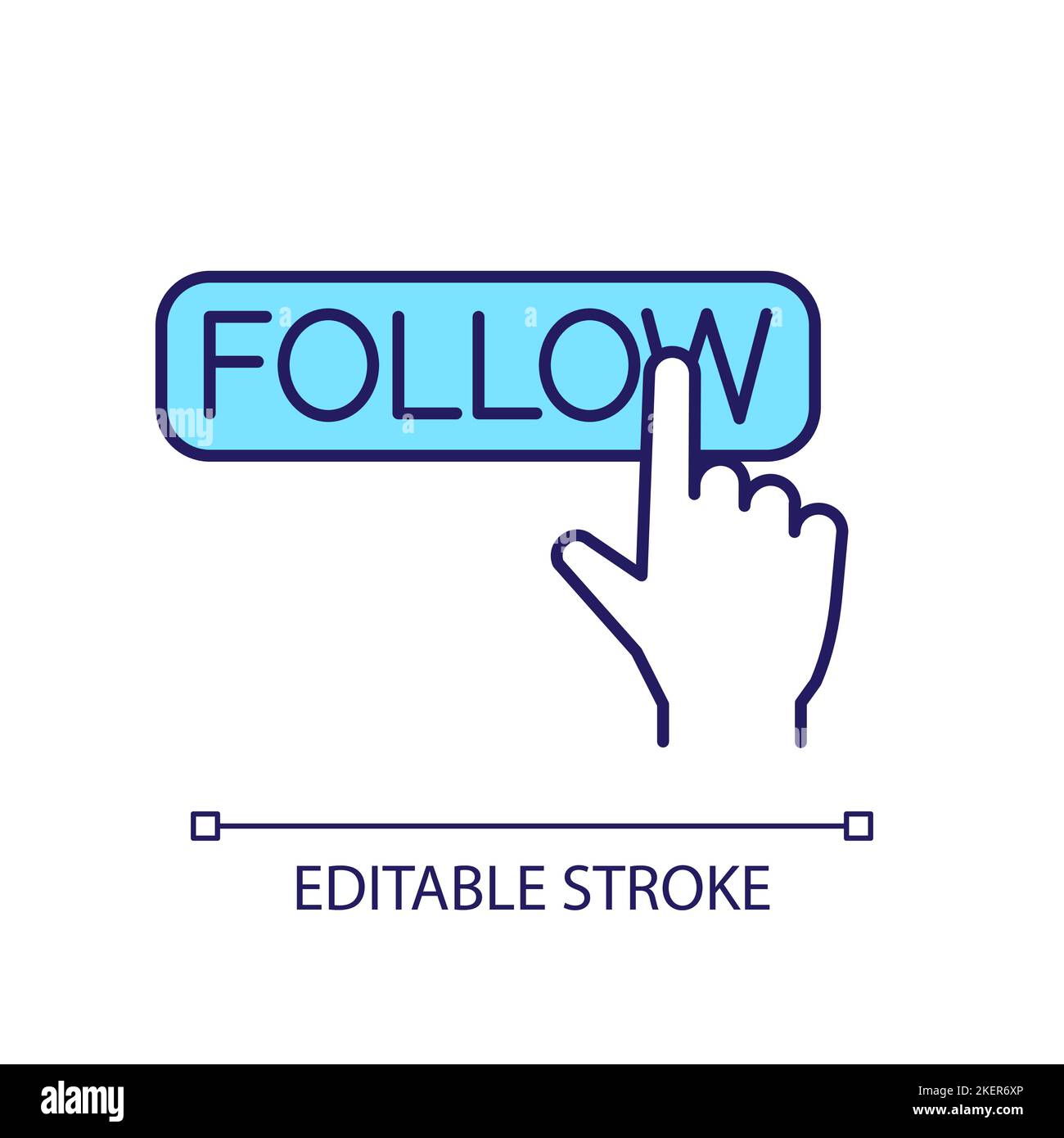 Social media following RGB color icon Stock Vector Image & Art - Alamy