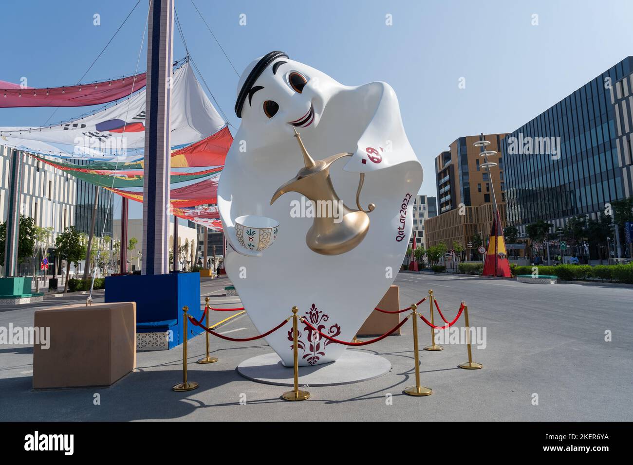 FIFA World Cup 2022 official mascot Laeeb in Lusail Boulevard, Doha ...