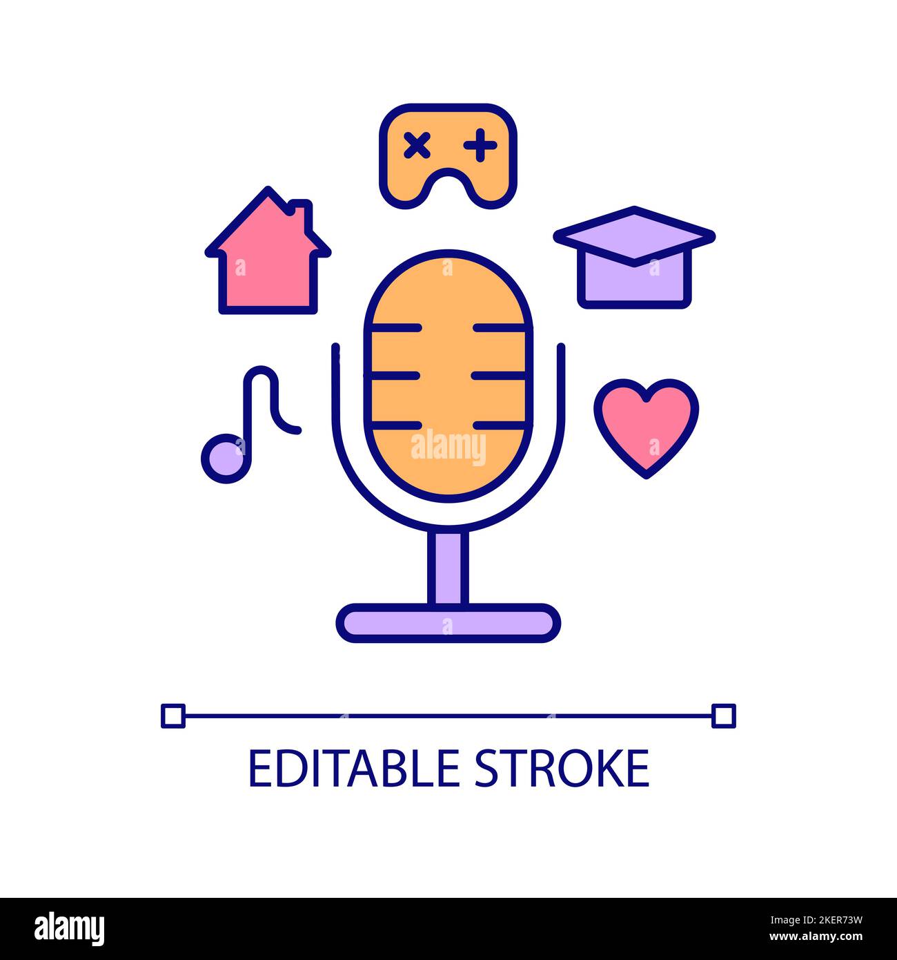 Podcast topic RGB color icon Stock Vector Image & Art - Alamy