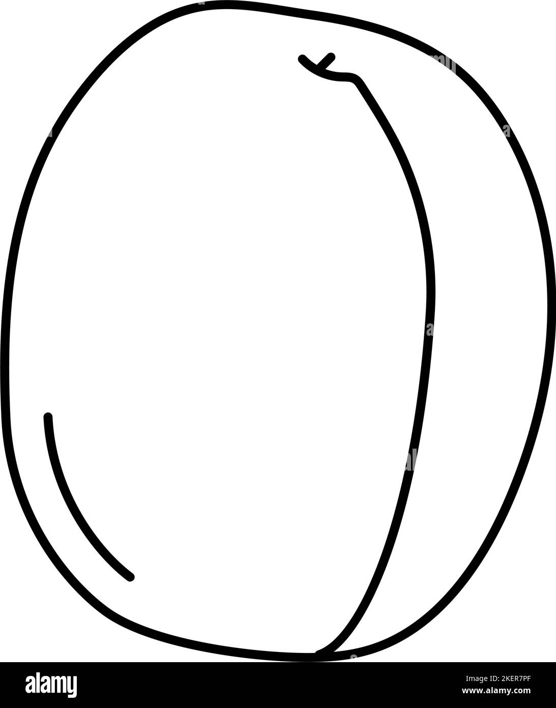 apricot ripe fruit line icon vector illustration Stock Vector Image ...