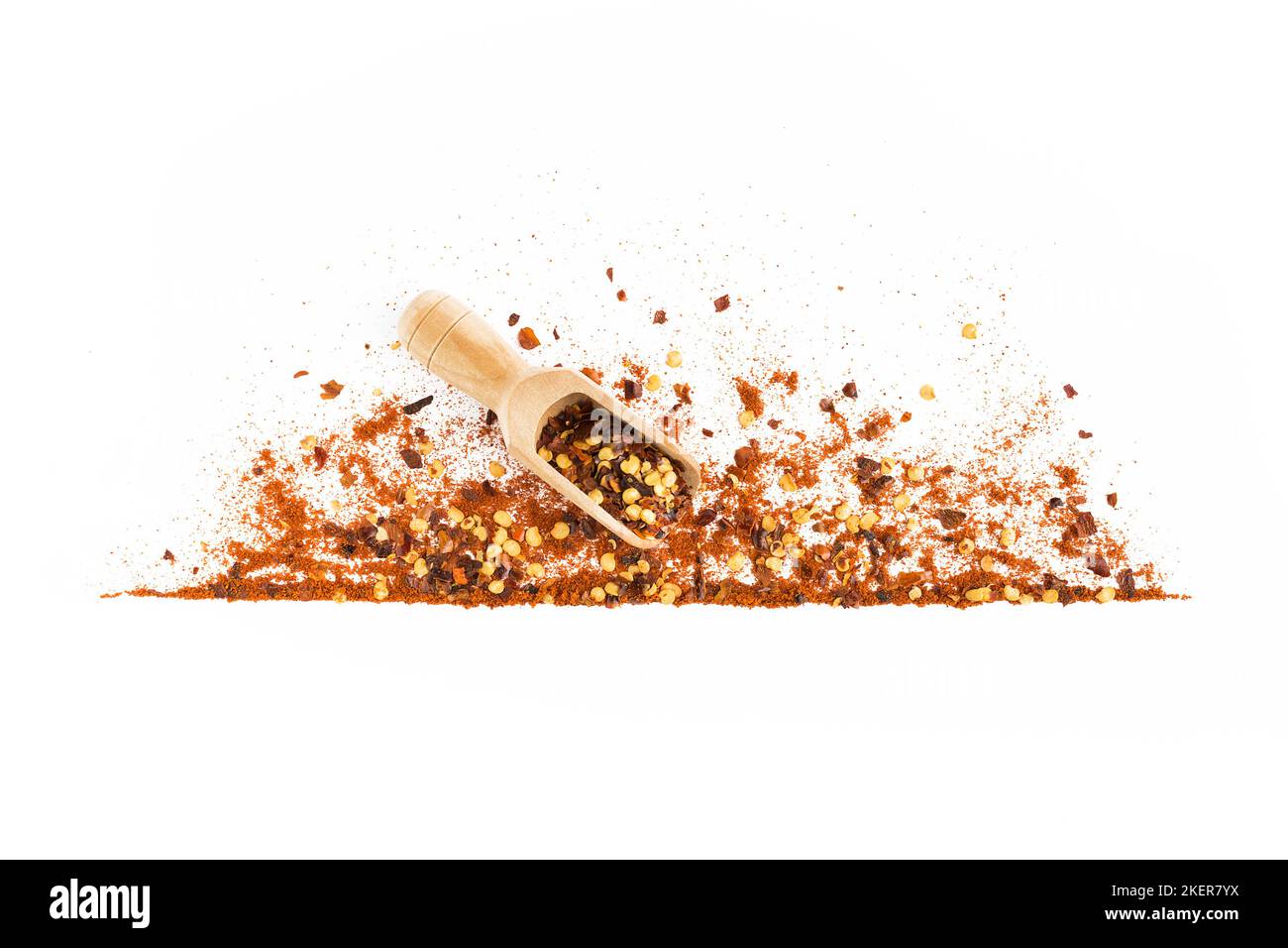 Frame of crushed red cayenne pepper, red papper paprica, dried chili ...