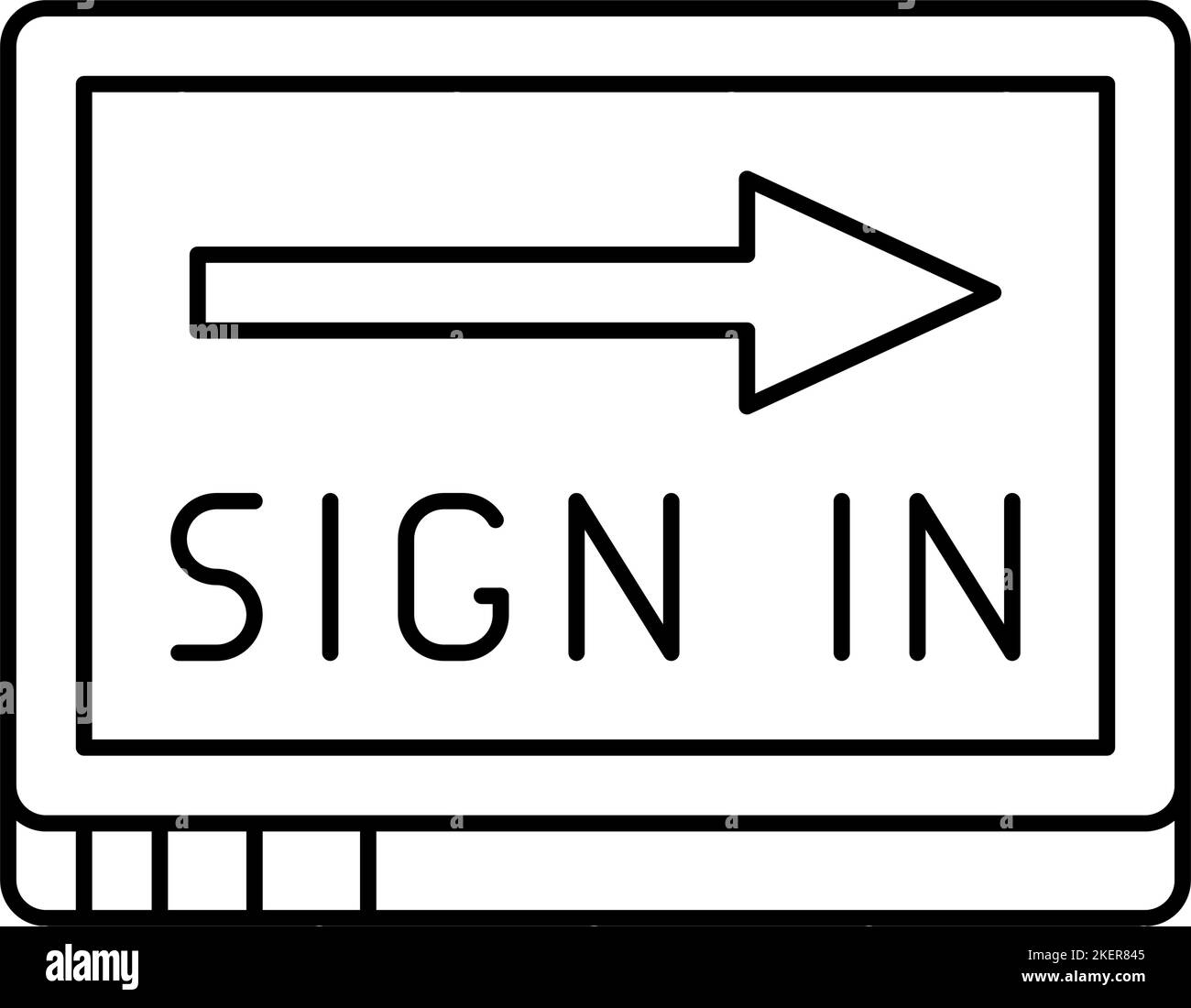 sign in registration line icon vector illustration Stock Vector Image ...