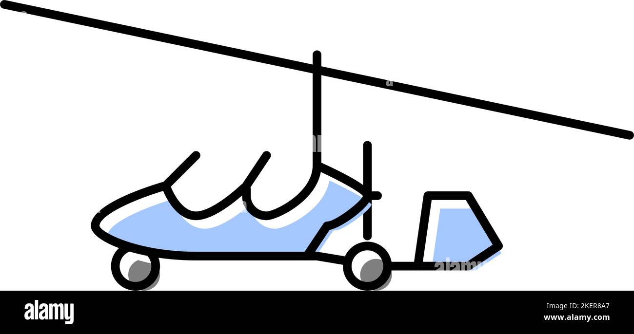 gyroplane airplane aircraft color icon vector illustration Stock Vector ...