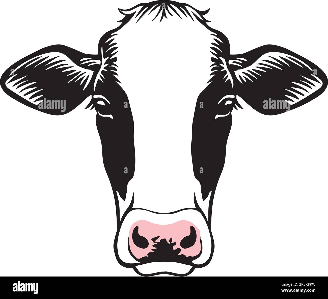 Cow Head Color Vector Illustration Stock Vector Image And Art Alamy