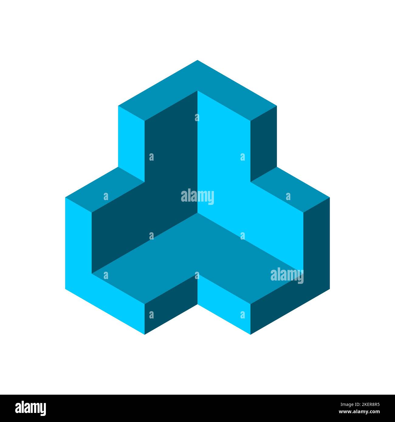 Blue room corner concept. Building, architecture, construction structural element. Isometric 3D ...