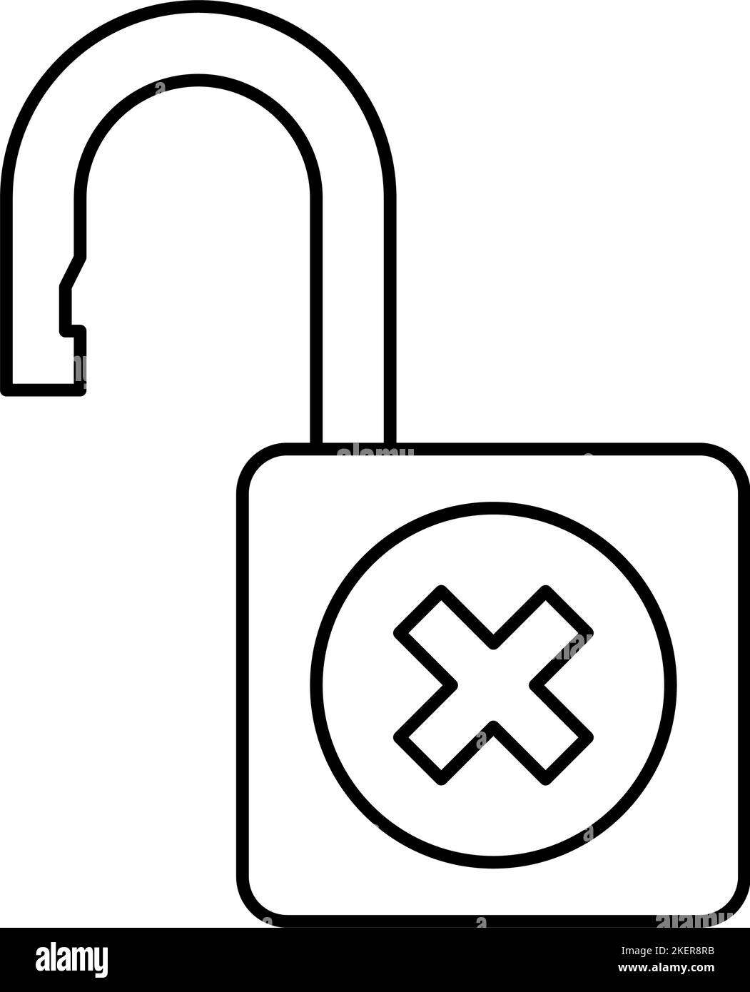 open padlock line icon vector illustration Stock Vector Image & Art - Alamy