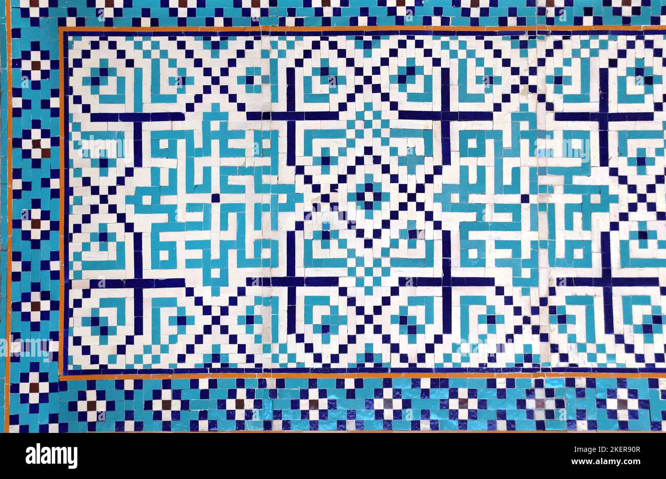 Detail of traditional persian mosaic wall with geometric ornament of ...
