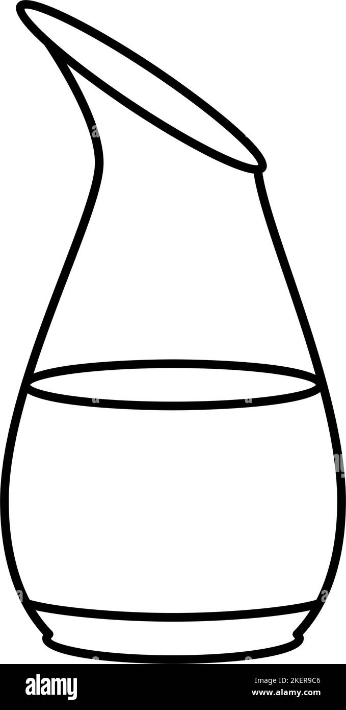 decanter merlot wine glass line icon vector illustration Stock Vector ...