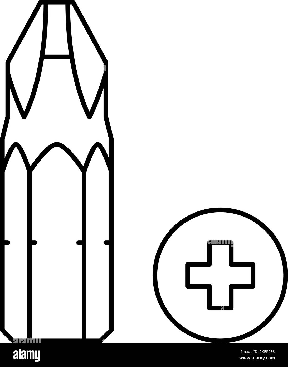 phillips head screwdriver bit line icon vector illustration Stock ...
