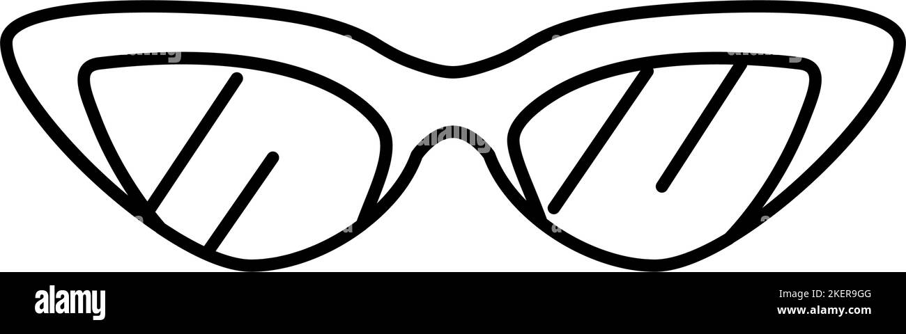 Cat Eye Sunglasses Frame Line Icon Vector Illustration Stock Vector