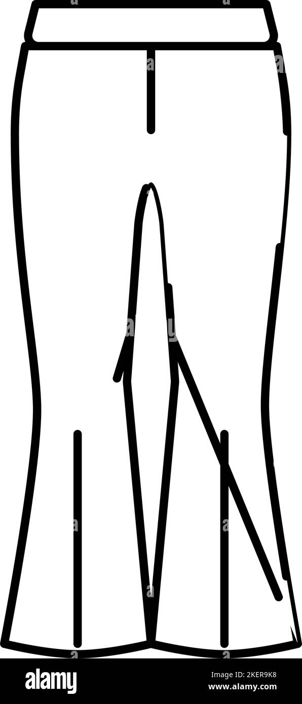 bell bottoms pants clothes line icon vector illustration Stock Vector ...