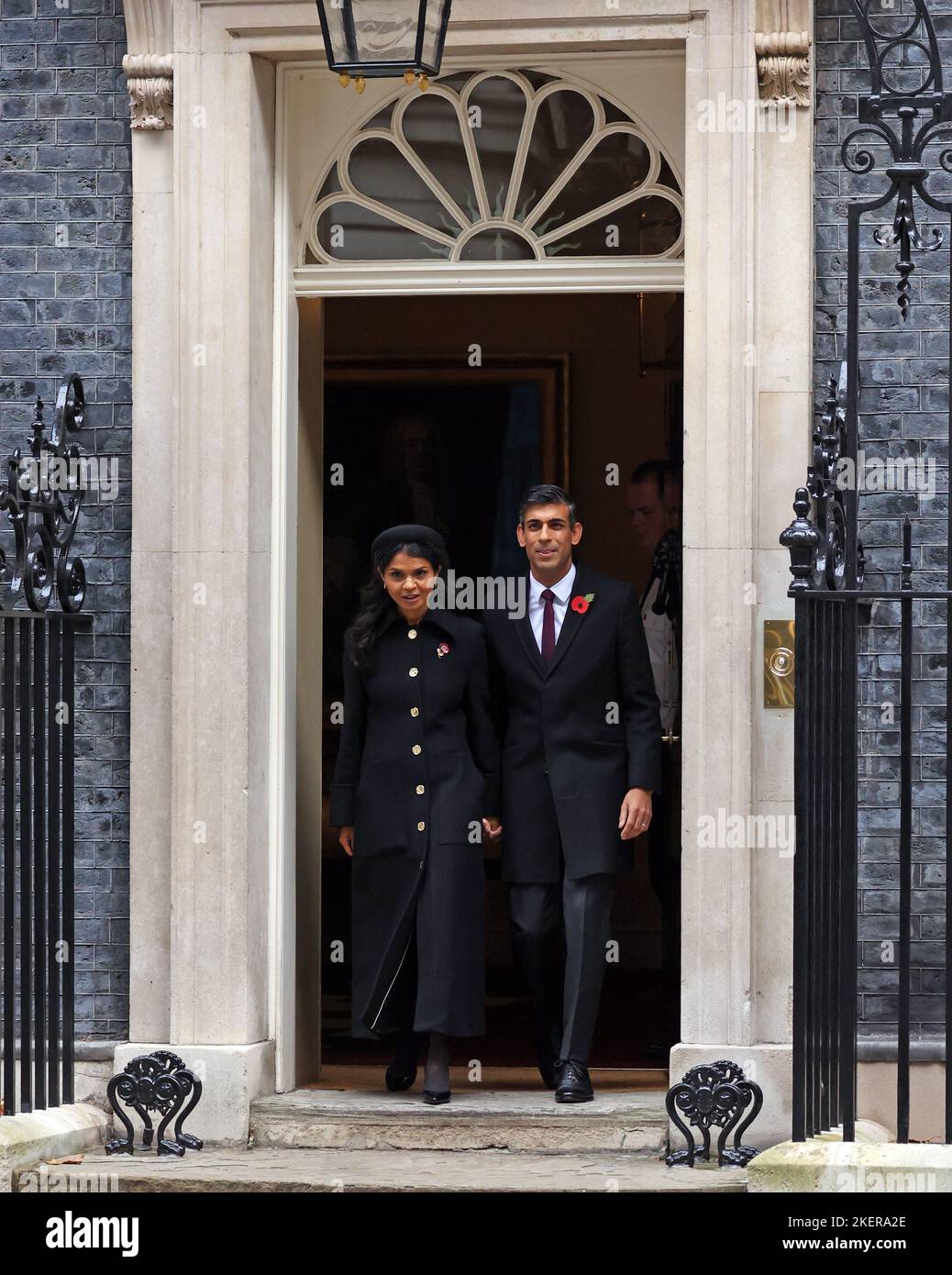 London, UK. 13th Nov, 2022. Prime Minister Rishi Sunak and wife Akshata Murthy leave Number 10 ...