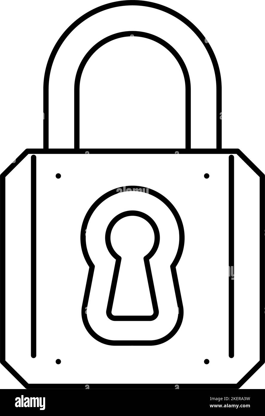 keyhole padlock line icon vector illustration Stock Vector Image & Art ...