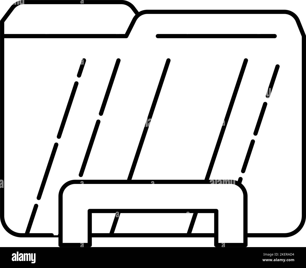 Computer Folder Line Icon Vector Illustration Stock Vector Image And Art